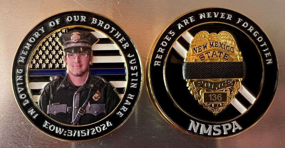 Coin's to Honor Officer Justin Hare - New Mexico State Police Association